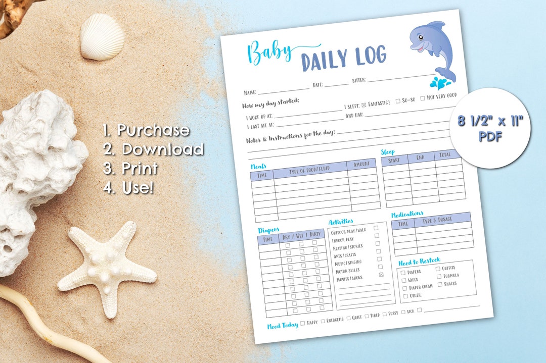 Baby Daily Log, Babysitter Log, Nanny Log, Nanny Babysitter Report ...