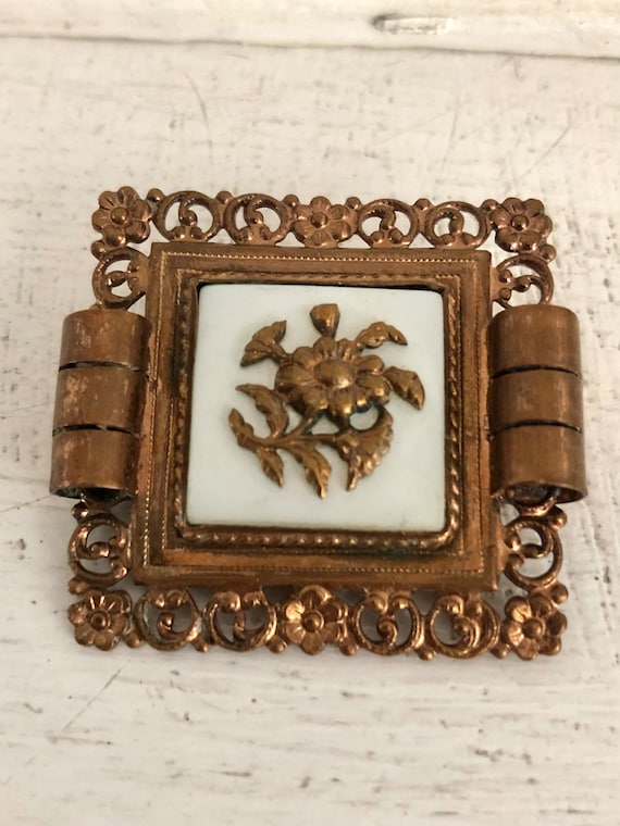 very old copper brooch - Gem