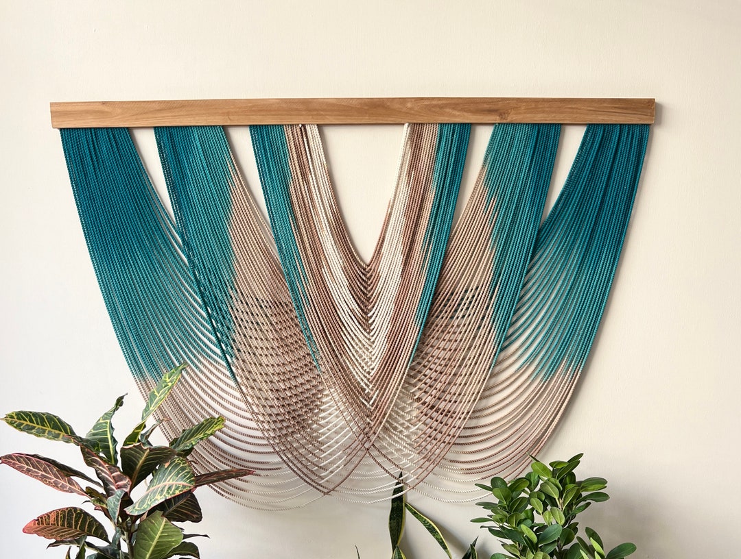 Large Handmade Macrame Wall Hanging | Dip Dye Boho Tapestry - Etsy