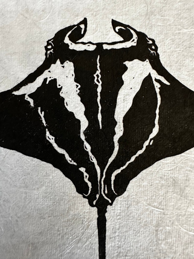Manta Ray Limited Edition Numbered Hand Drawn Hand Carved Hand Printed ...