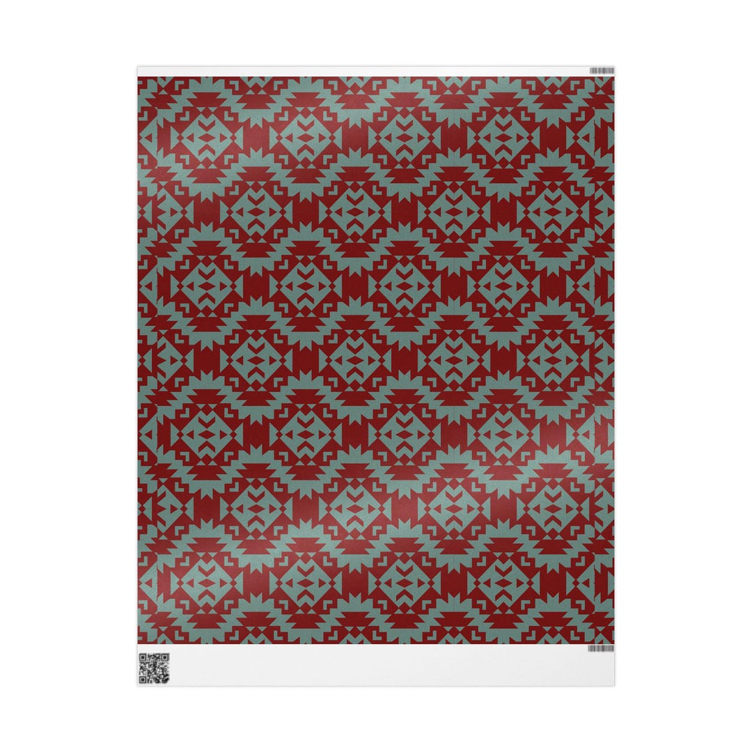 Crimson Aztecky-native American Inspired Pattern Wrapping Paper Roll - Etsy