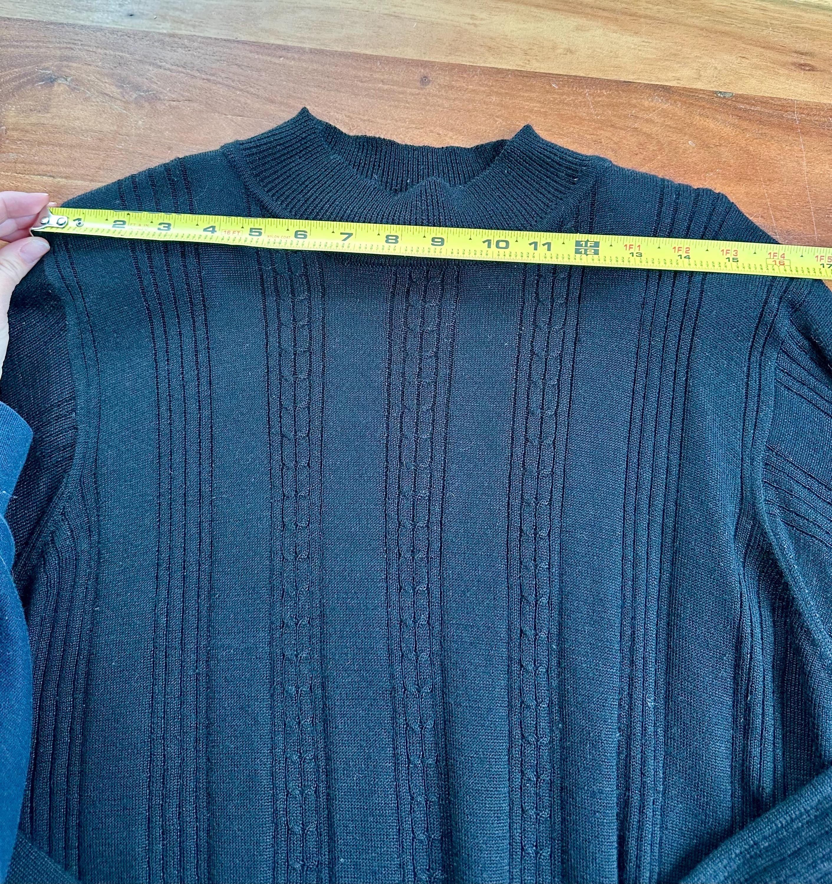 Vintage 80s Black Alfred Dunner Petite Wool Blend Turtleneck Sweater ...