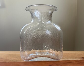 Vintage Blenko Double Spout Clear Glass Water Carafe, Modernist Design ...