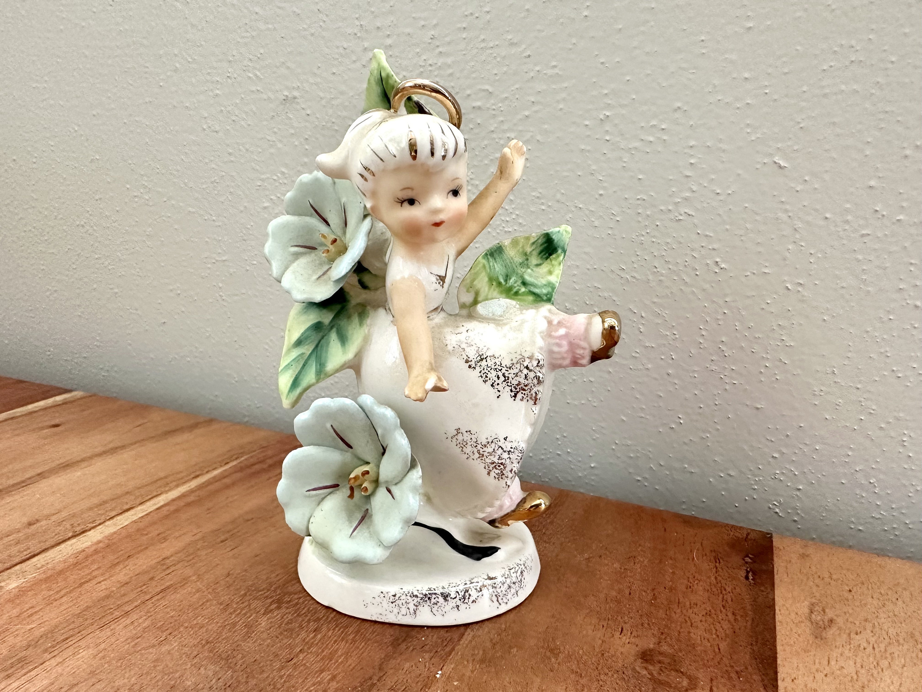 Vintage Lefton Japan Birthday Angel Girl Figurine Blue Flowers - Etsy