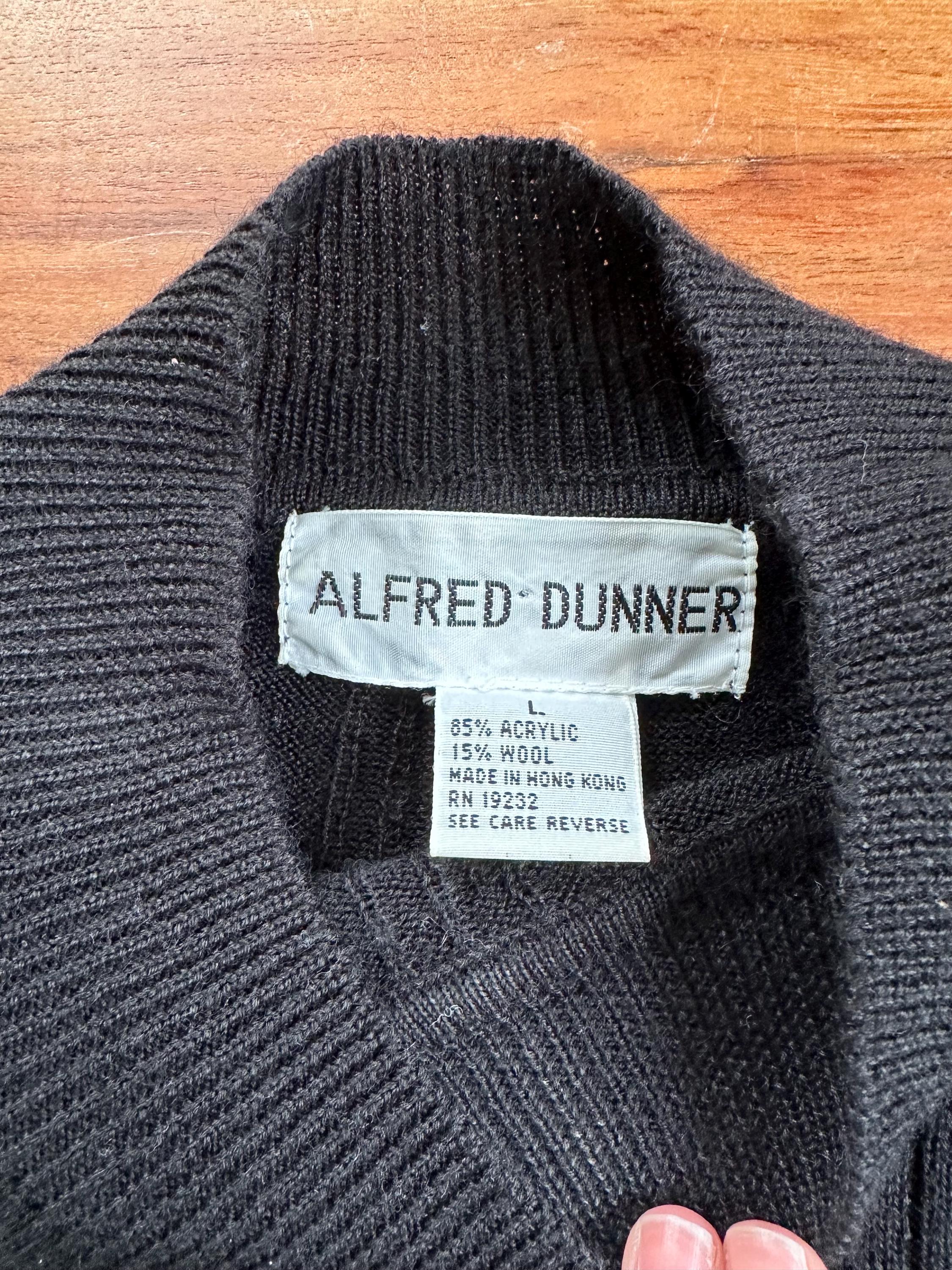 Vintage 80s Black Alfred Dunner Petite Wool Blend Turtleneck Sweater ...