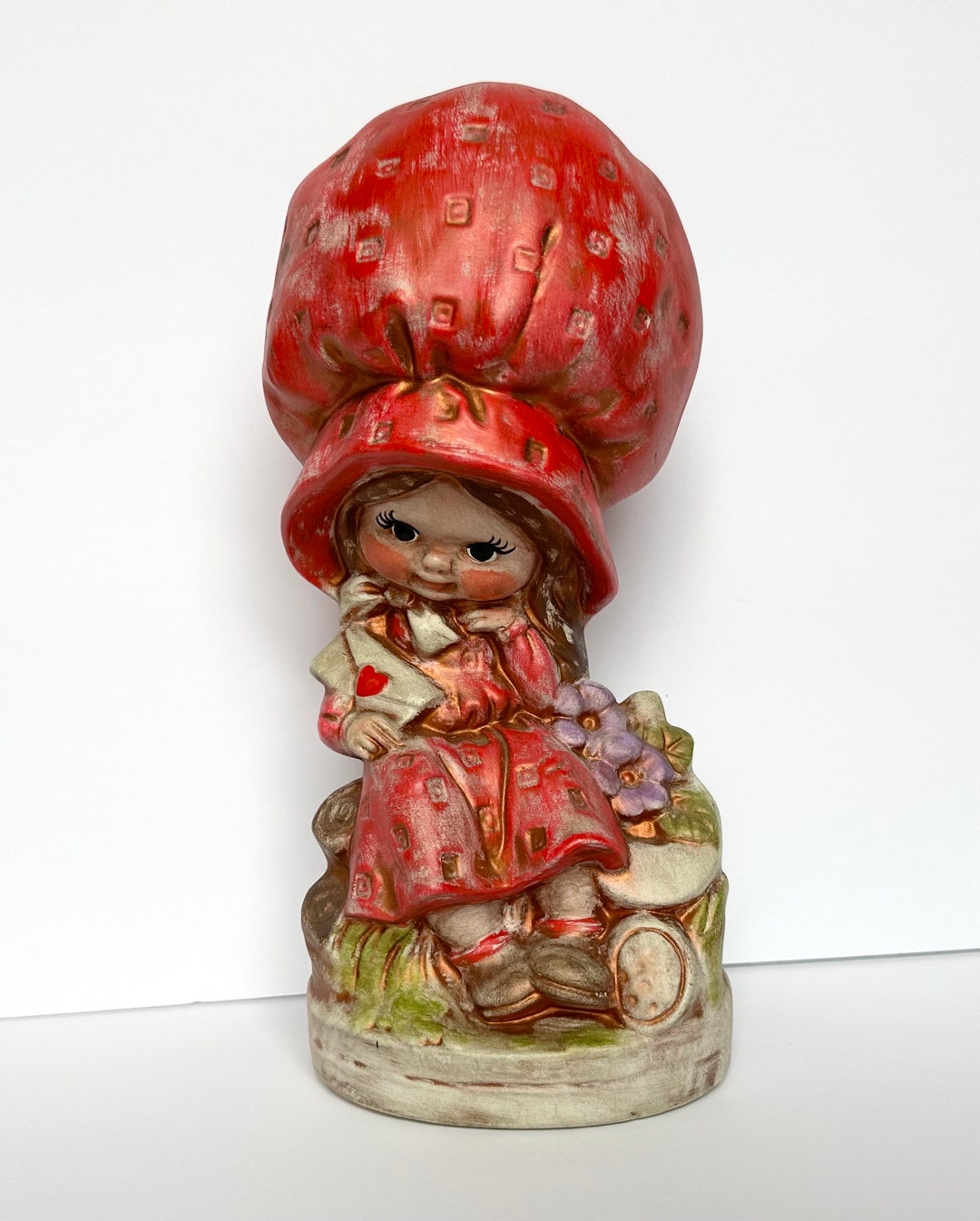 Vtg 70s Music Box Edelweiss Holly Hobbie-style Bonnet Girl Retro ...