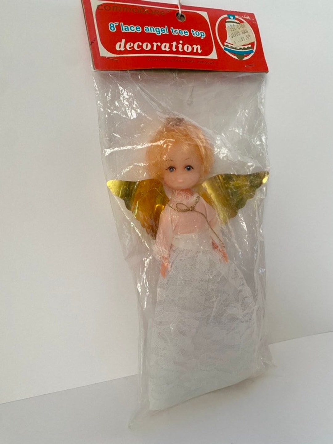 Vintage Commodore Beautiful Lace Angel Christmas Tree Top Decor 8” - Etsy