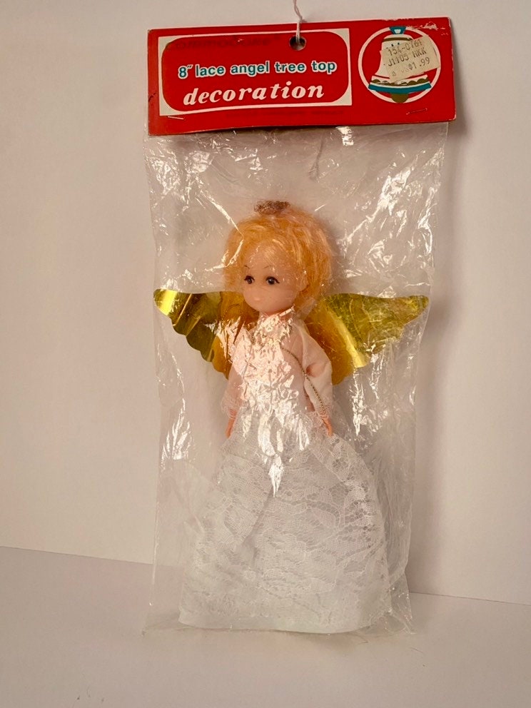 Vintage Commodore Beautiful Lace Angel Christmas Tree Top Decor 8 - Etsy