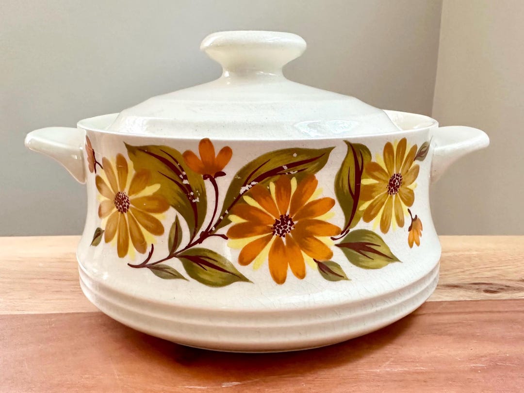 VTG Capri Bake Serve N Store Stoneware Individual Casserole Dish Floral ...