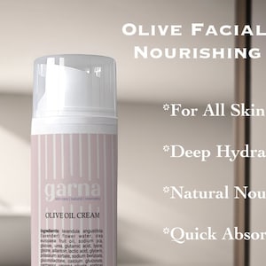 Garna Olive Cream 3.4 Fl Oz, Moisturizing Facial & Body Cream for All ...