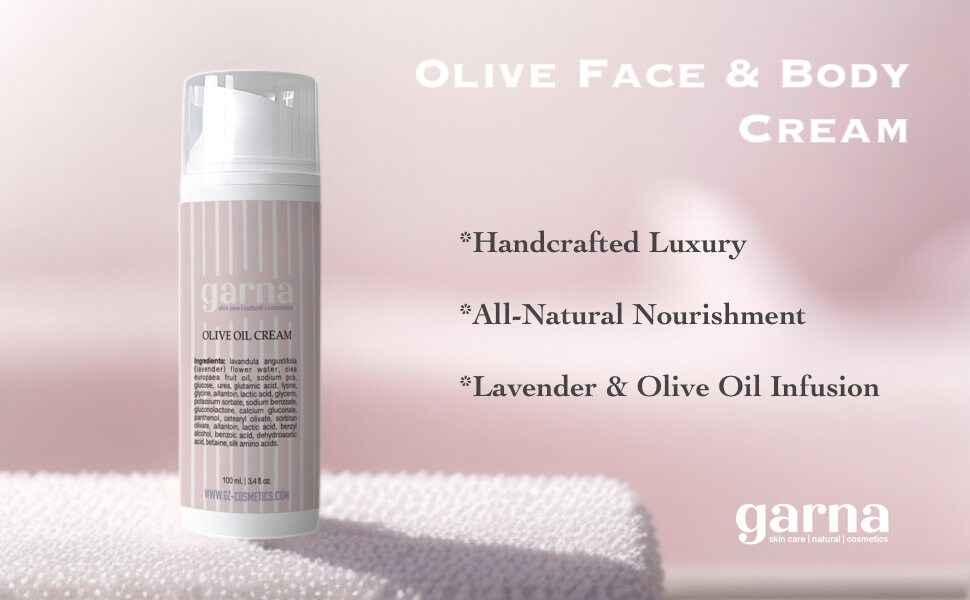 Garna Olive Cream 3.4 Fl Oz, Moisturizing Facial & Body Cream for All ...