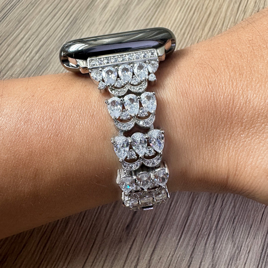 Teardrop Crystal Apple Watch Band: Elegant Jewelry Strap - Etsy