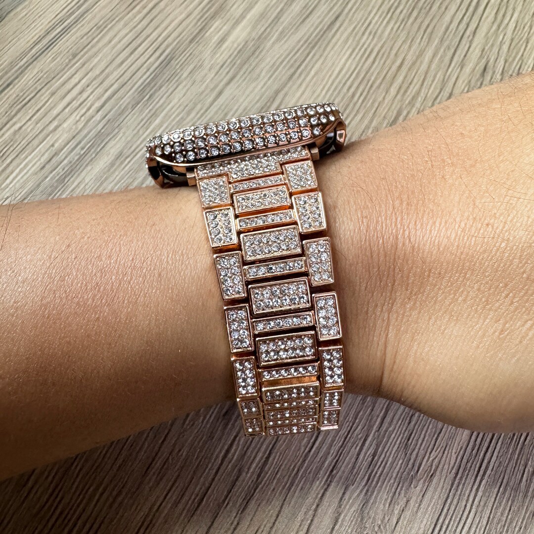 Rose Gold Diamond Apple Watch Band: Elegant Jewelry Strap - Etsy