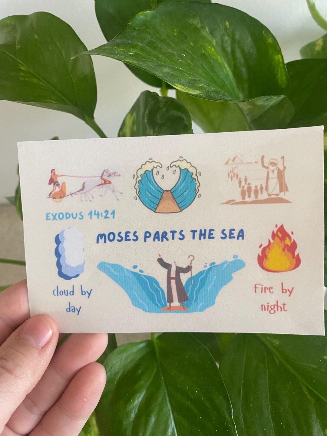 Moses and the Red Sea Sticker Sheet Christian Stickers Childrens ...