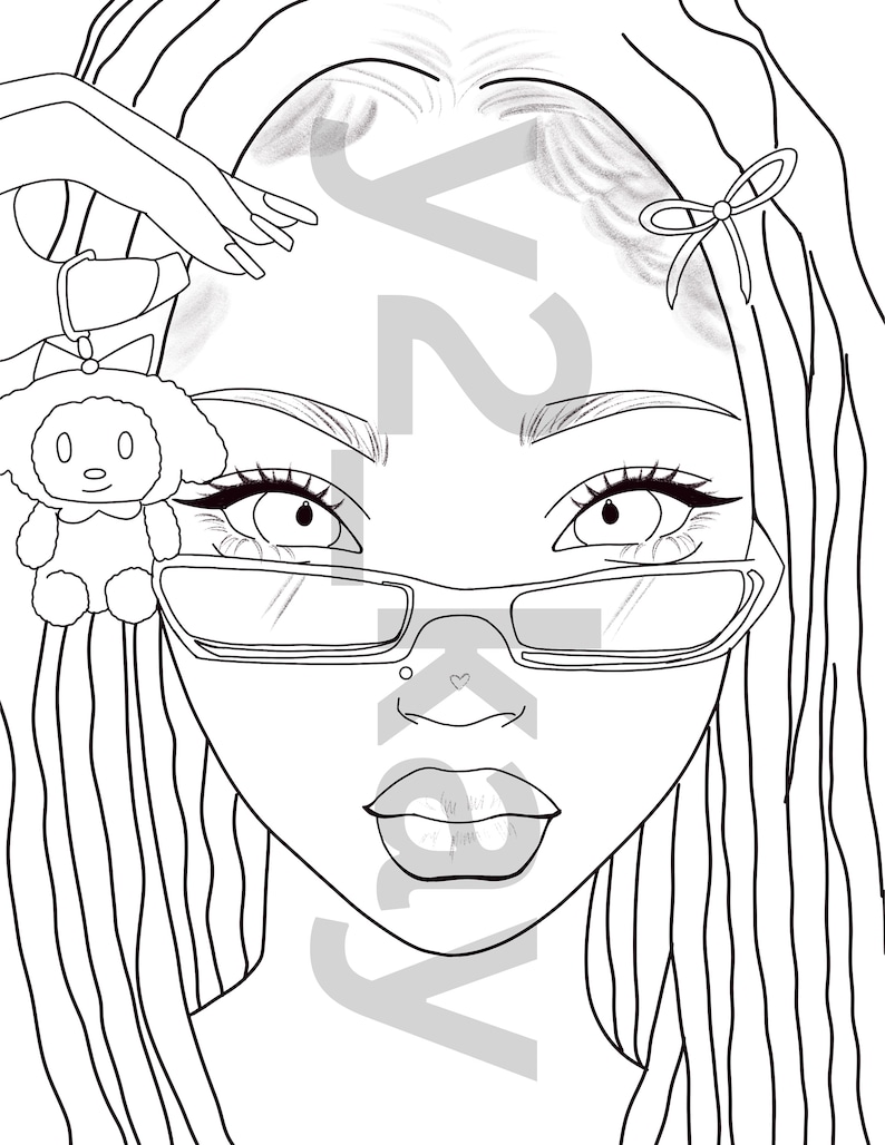 5 Aesthetic Girls Coloring Pages Coloring Pages PDF Downloadable ...