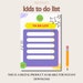 Kids to Do List, Checklist for Kids, to Do List for Kids, Chore Chart ...