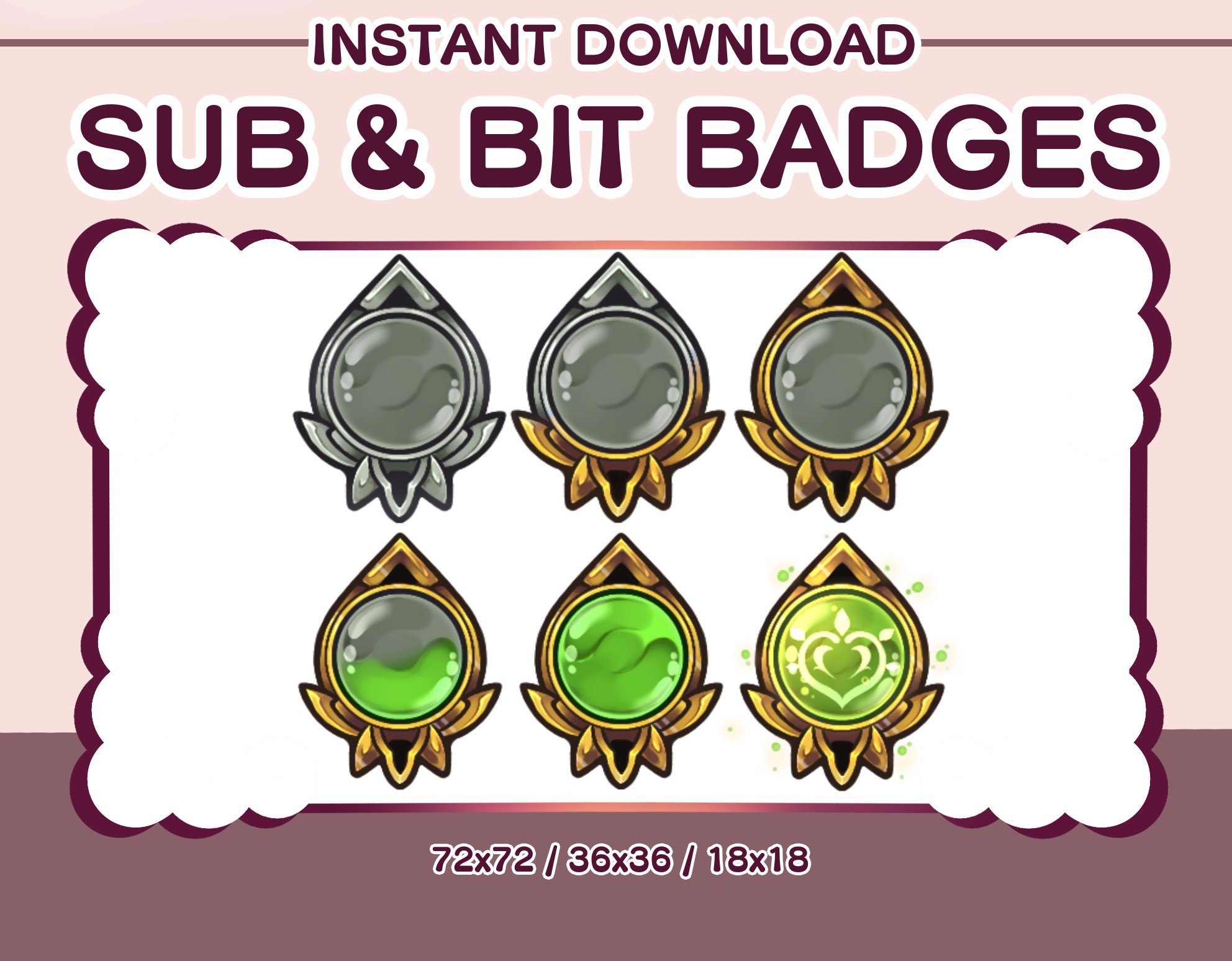 GENSHIN IMPACT Sumeru Dendro Vision Nahida Alhaitham Sub and Bit Badges ...