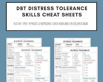 Distress Tolerance Handout Poster - Etsy UK