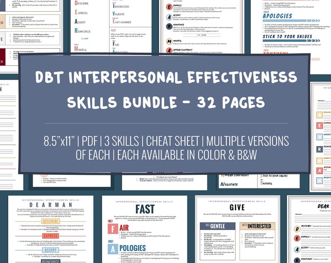 Interpersonal Effectiveness DBT Skills Bundle - Etsy