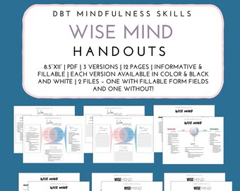Wise Mind Skill Dialectical Behavior Therapy DBT Handout Worksheet ...