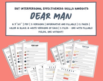 Therapy Worksheets for Interpersonal Effectiveness, DBT Workbook, DBT ...