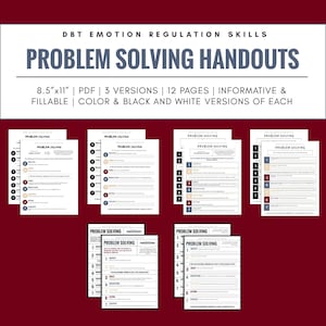 Problem Solving DBT Skill Handouts - Etsy