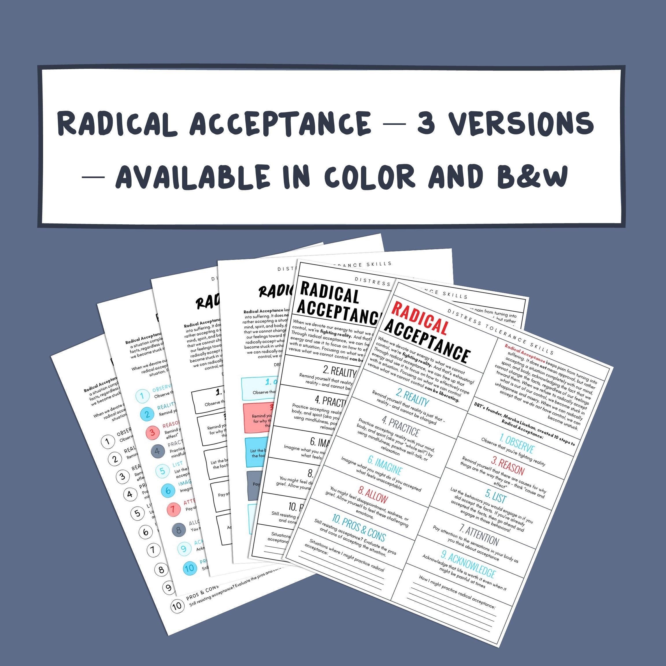 DBT Distress Tolerance Skills Bundle - Etsy