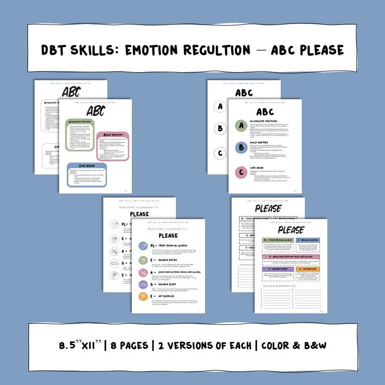ABC PLEASE DBT Skills Handouts - Etsy