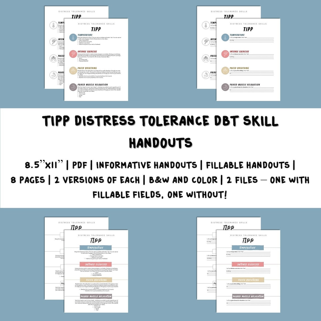 TIPP DBT Distress Tolerance Skill Handouts - Etsy TIPP DBT Distress Tolerance Skill Handouts - Etsy