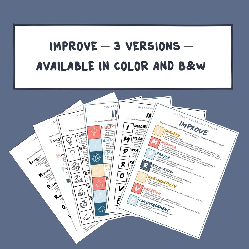 DBT Distress Tolerance Skills Bundle - Etsy