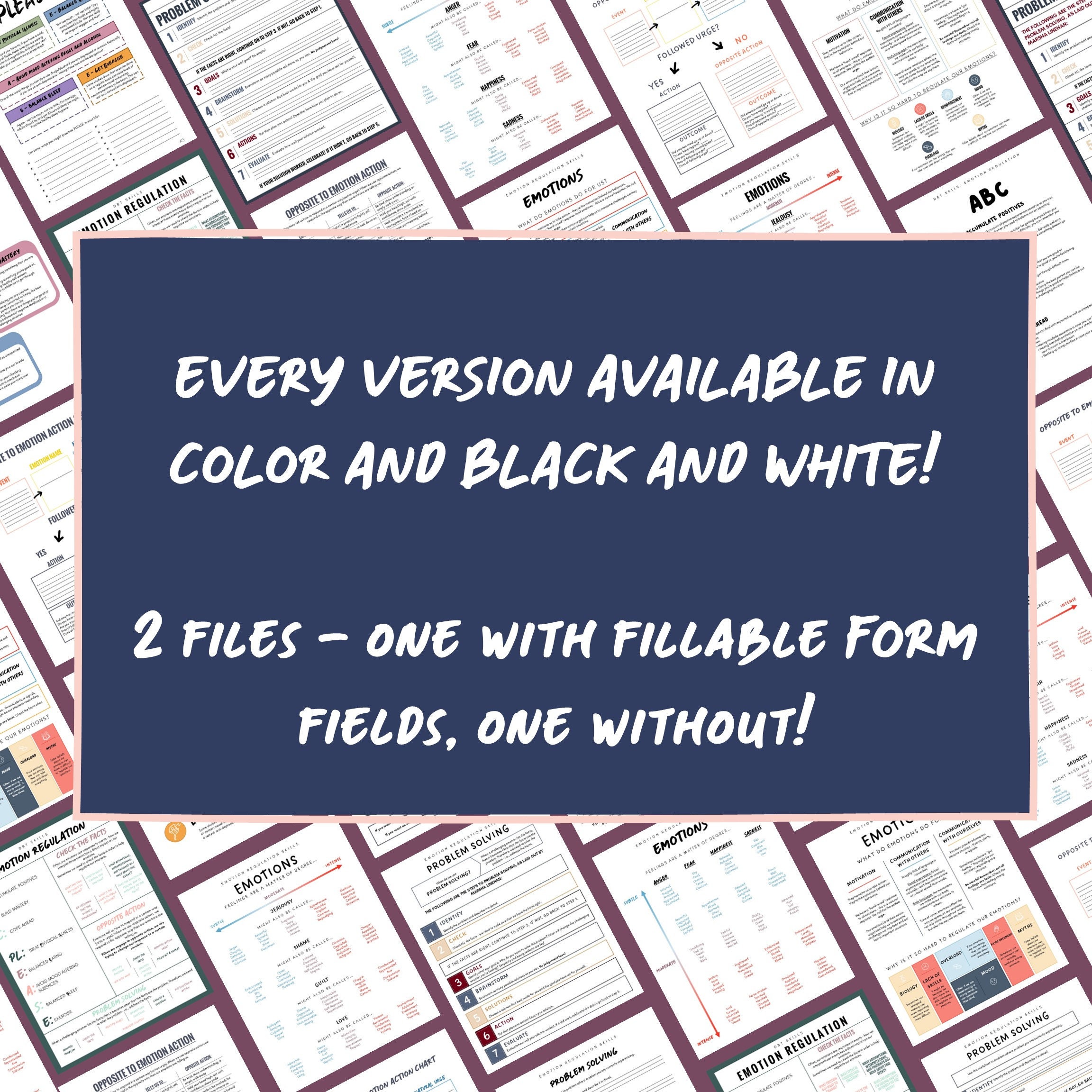 Emotion Regulation DBT Skills Bundle - Etsy