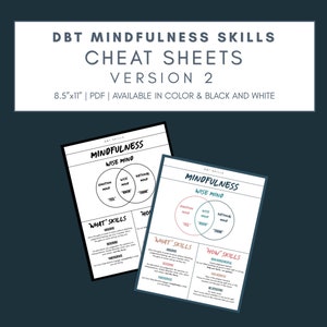 DBT Mindfulness Skills Cheat Sheets - Etsy