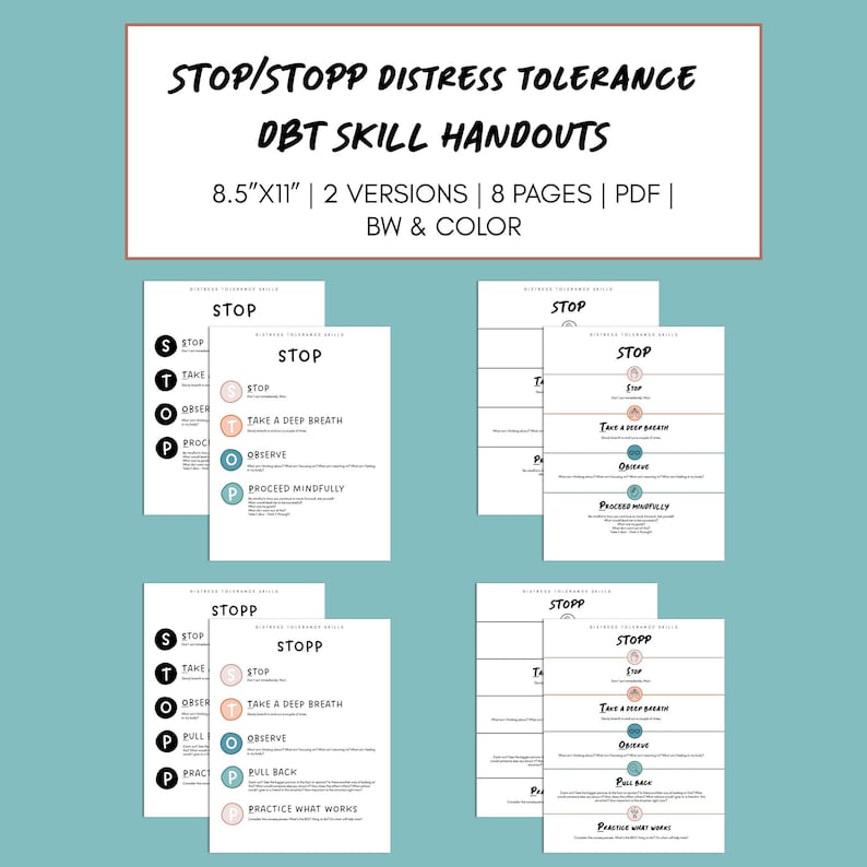 STOPP/STOP DBT Skill Handout - Etsy