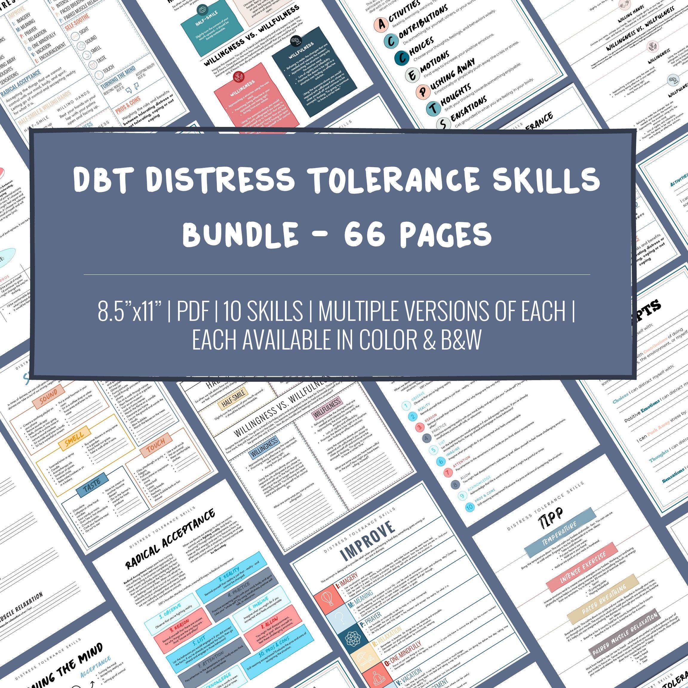 DBT Distress Tolerance Skills Bundle - Etsy