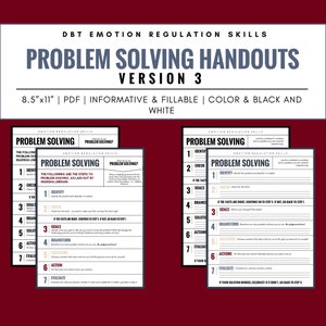 Problem Solving DBT Skill Handouts - Etsy