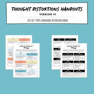 Thought Distortions (cognitive Distortions) Handouts - Etsy