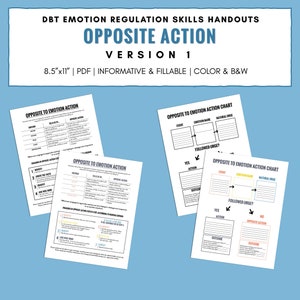 Opposite Action DBT Skill Handouts - Etsy