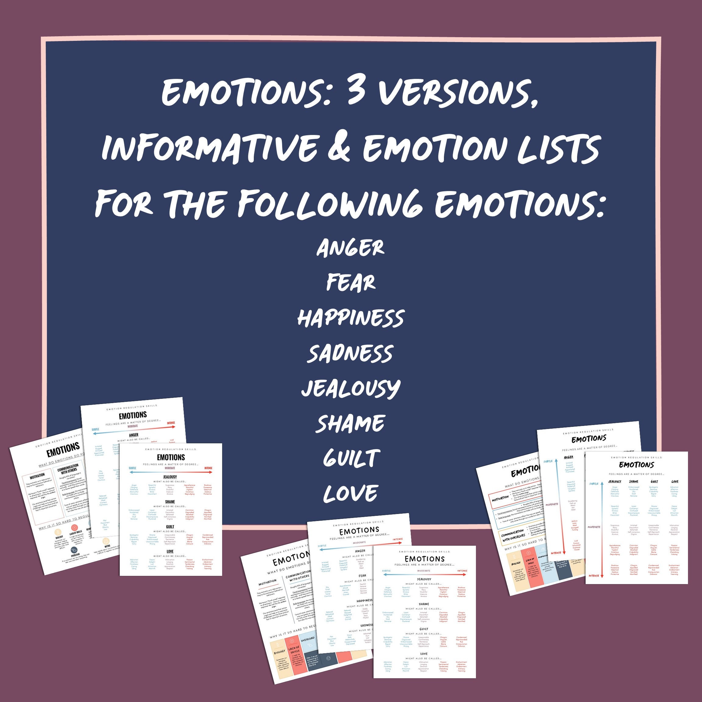 Emotion Regulation DBT Skills Bundle - Etsy