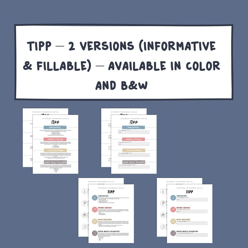 DBT Distress Tolerance Skills Bundle - Etsy