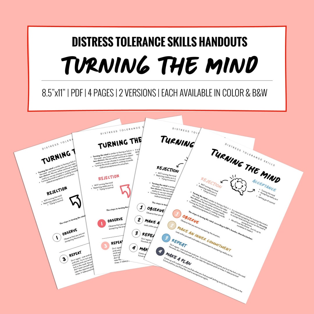 Turning the Mind Distress Tolerance Skill Handouts - Etsy