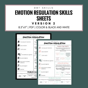Emotion Regulation DBT Skills Sheets - Etsy