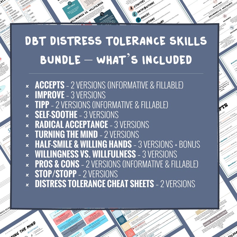 DBT Distress Tolerance Skills Bundle - Etsy