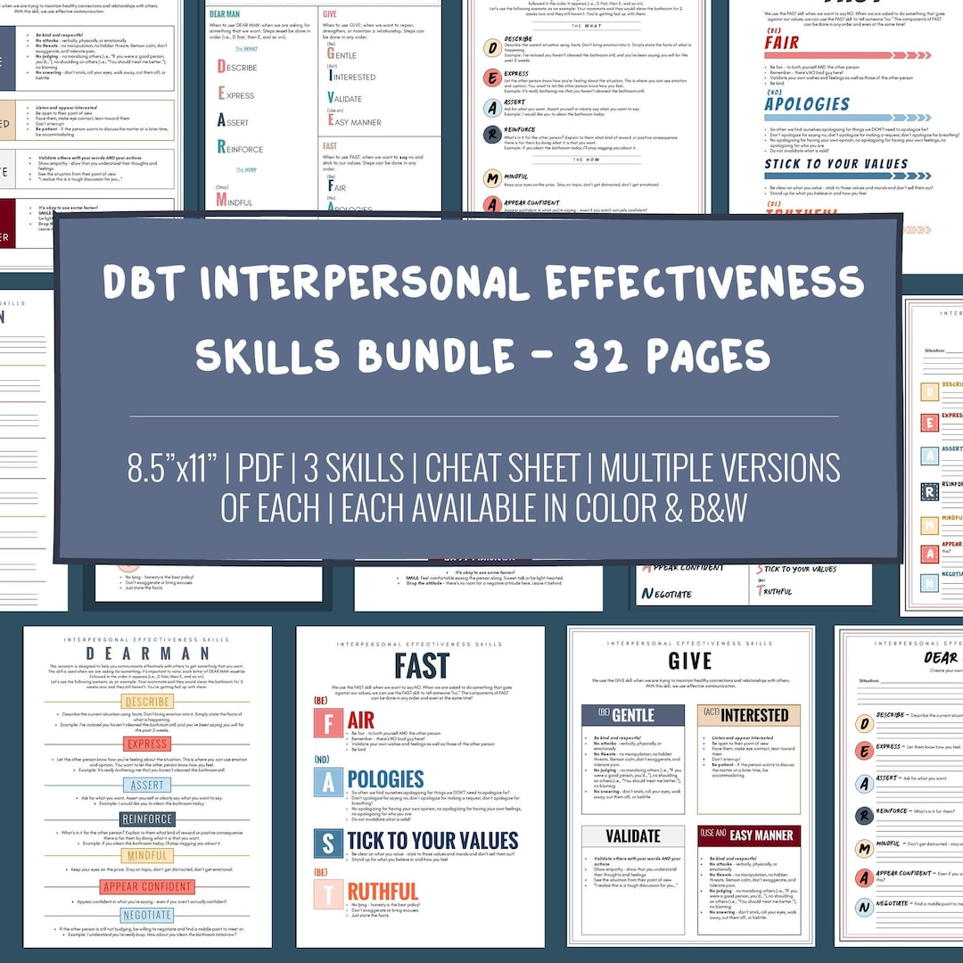 Interpersonal Effectiveness DBT Skills Bundle - Etsy
