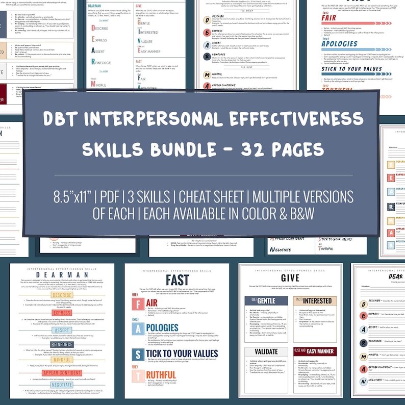 Interpersonal Effectiveness DBT Skills Bundle - Etsy