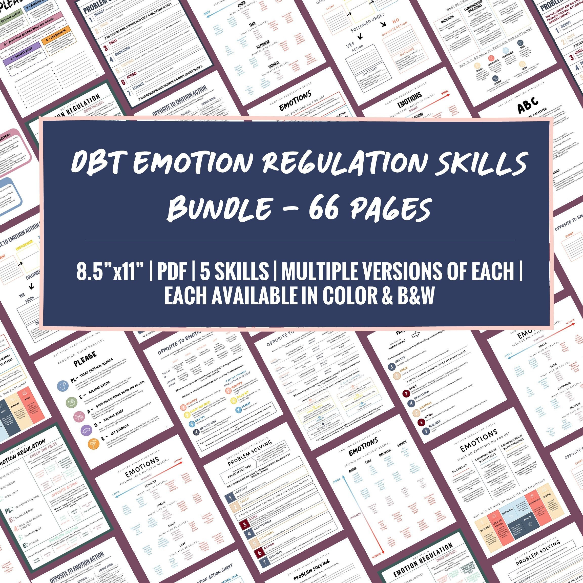 Emotion Regulation DBT Skills Bundle - Etsy