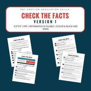 Check the Facts DBT Emotion Regulation Handouts - Etsy
