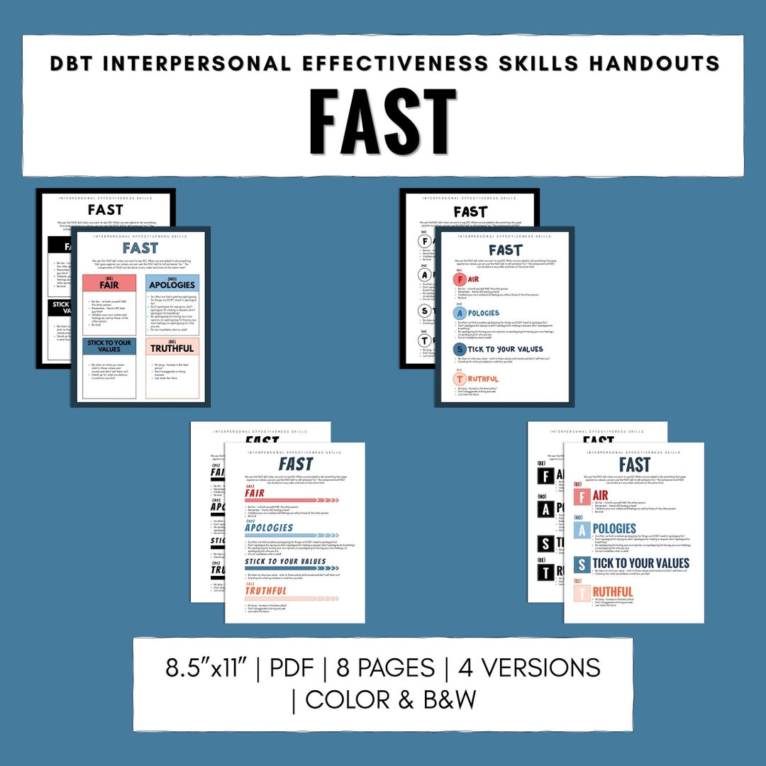 FAST DBT Interpersonal Effectiveness Skill Handouts - Etsy