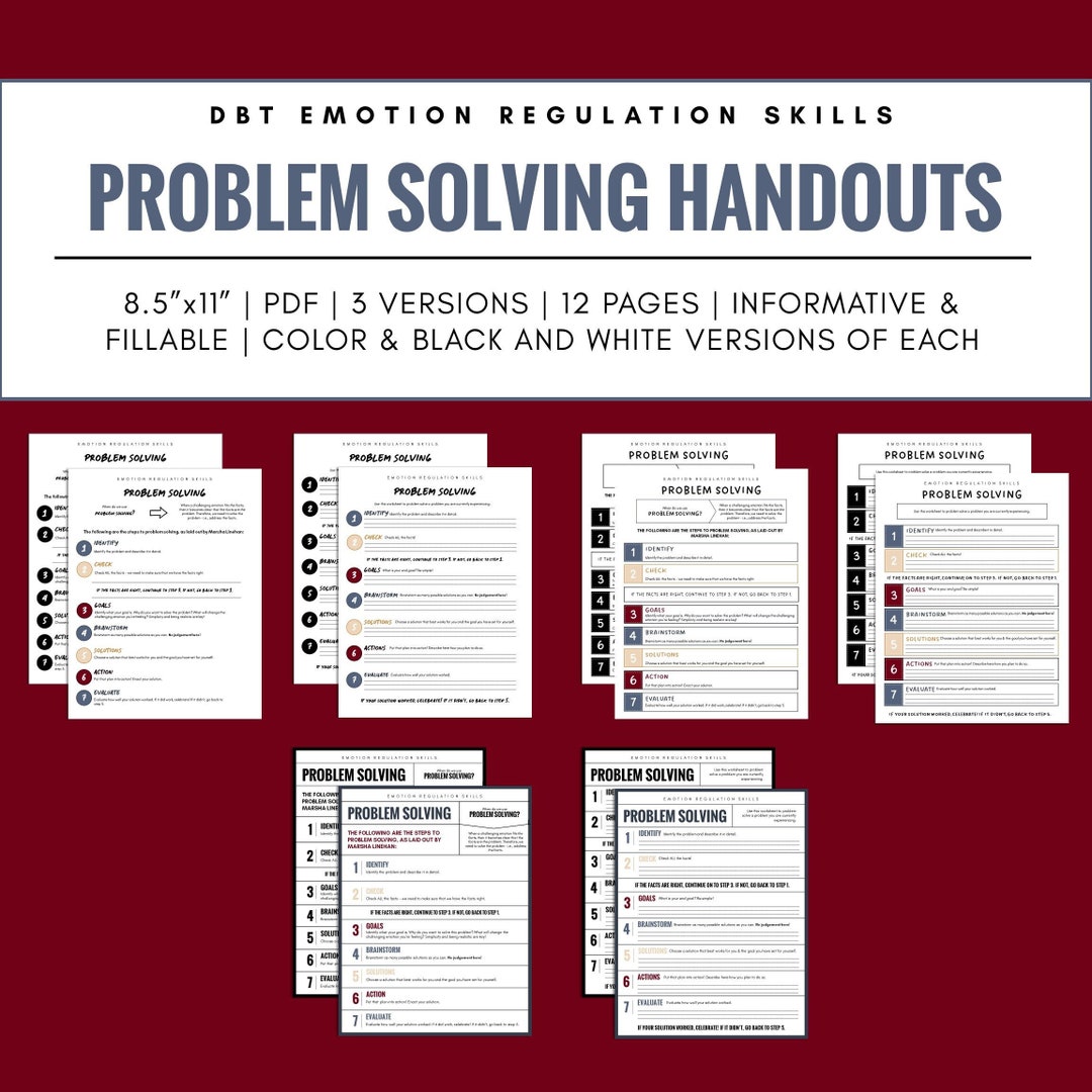 Problem Solving DBT Skill Handouts - Etsy