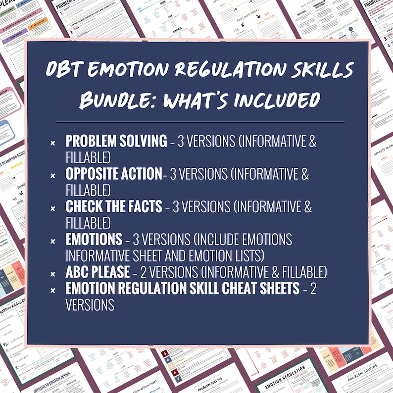Emotion Regulation DBT Skills Bundle - Etsy