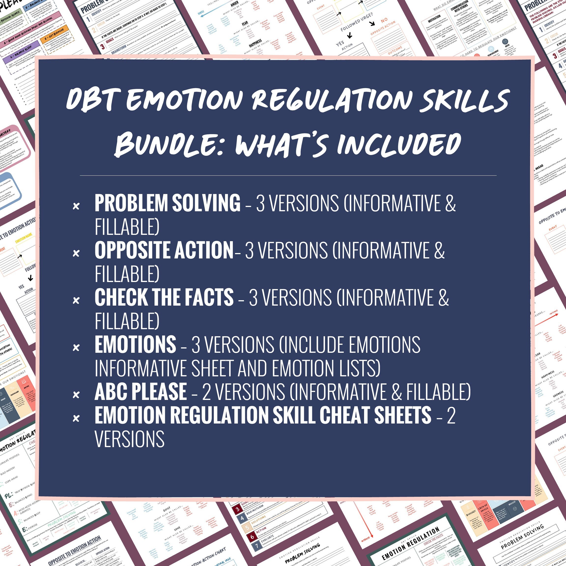 Emotion Regulation DBT Skills Bundle - Etsy